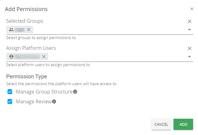 Manage User Permissions for Groups